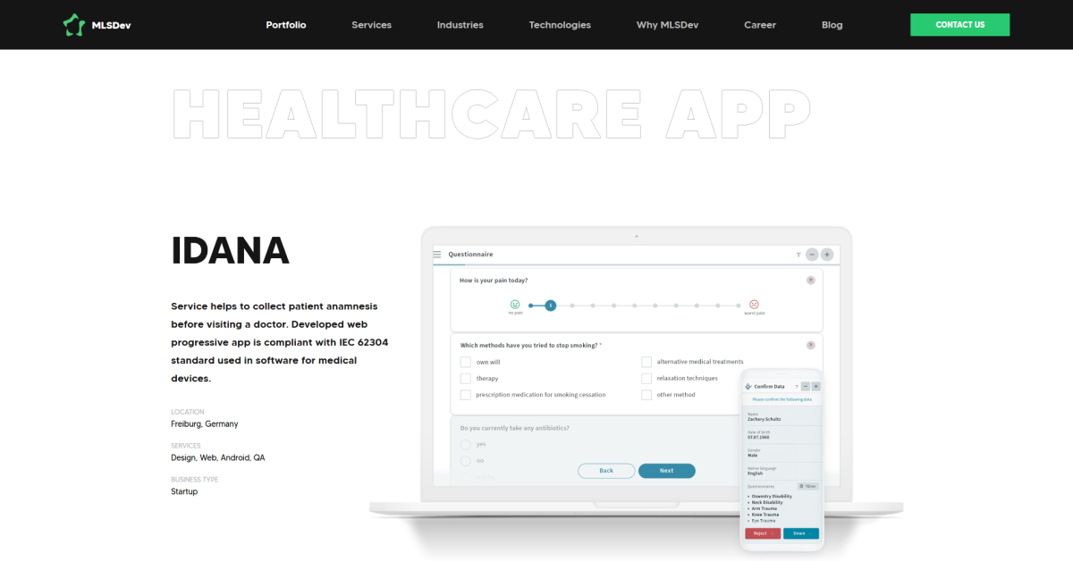 IDANA - Healthcare App Development Case Study